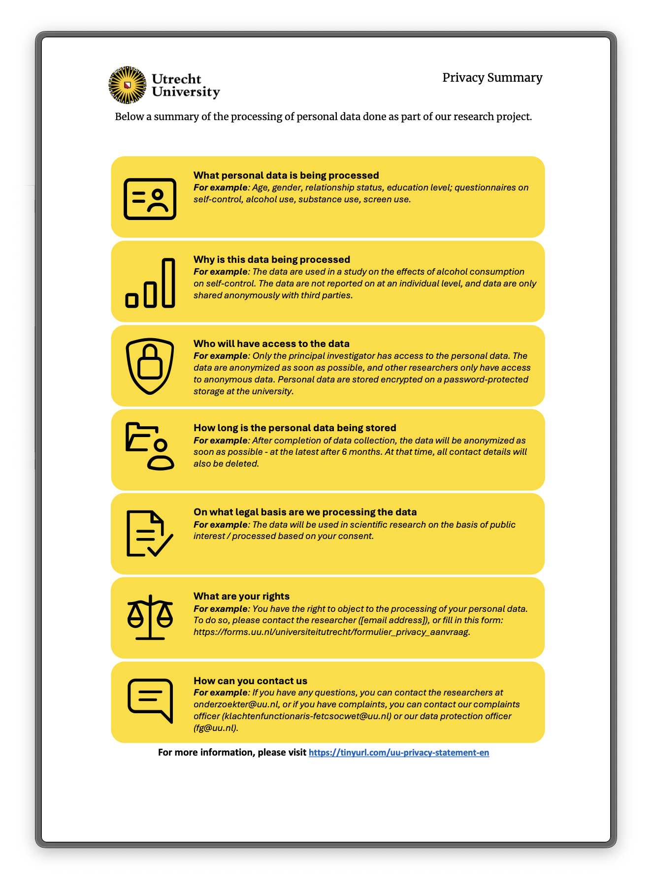 FSBS Data Protection | Informed consent templates